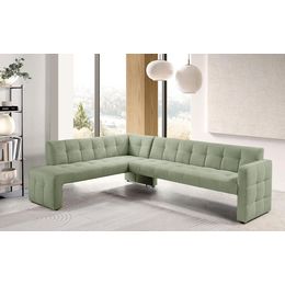 Essbank, B:265cm H:83cm T:199cm, gr&uuml;n, exxpo - SOFA FASHION, K&uuml;che, Sitzb&auml;nke, "Barista, bequem und elegant, hohe Bodenfreiheit", Eckbank Barista