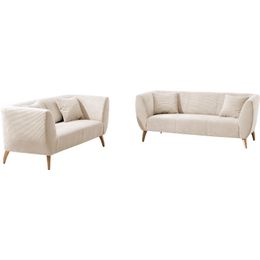 Polstergarnitur Inosign, H:83cm T:88cm, beige, 100% Polyester, Sitzmöbel-Sets, "Colori", auch als Loveseat erhältlich