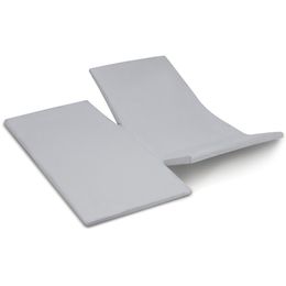 Spannbettlaken Cinderella, B:180cm L:200cm, grau, Satin, Obermaterial: 100% Baumwolle, Bettlaken, "Double Split Sundays", f&uuml;r Topper bis 15 cm H&ouml;he