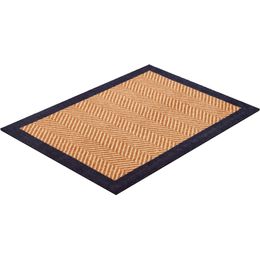 Fu&szlig;matte Grund, B:60cm H:8mm L:85cm, beige, Kunstfaser, Flur, Teppiche, "Herringbone", Schmutzfangmatte mit Bord&uuml;re, In- und Outdoor geeignet,