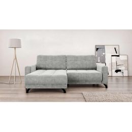 Ecksofa Home Affaire, B:234cm H:93cm T:174cm, grau, 100% Polyester, Wohnzimmer, Sofas, "FAIRVIEW mit verstellbaren Rückenlehne, Maße B/T/H: