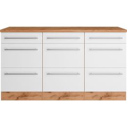 Unterschrank KOCHSTATION, B:150cm H:85cm T:60cm, wei&szlig;, K&uuml;che, Schr&auml;nke, "KS-Wien", edel aussehende gestiftete Fronten