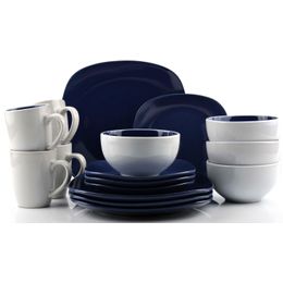 Retsch Arzberg Kombiservice "Geschirr-Set, Service NOVA SQUARE", 16 Stk., wei&szlig;, Geschirr-Sets, Bicolor-Look, 16 Teile, f&uuml;r 4 Personen