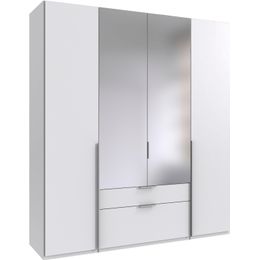 Dreht&uuml;renschrank wimex, B:180cm H:208cm T:58cm, wei&szlig;, Holzwerkstoff, Schr&auml;nke, "Mugano", wahlweise mit oder ohne Spiegel, mit Schubladen