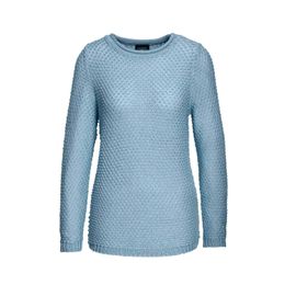 GOLDNER Damen Strickpullover "Pullover mit schönem Ajourmuster"aquamarin, Gr. 54, Obermaterial: 83% Polyacryl PAN. 17% Baumwolle CO., Pullover