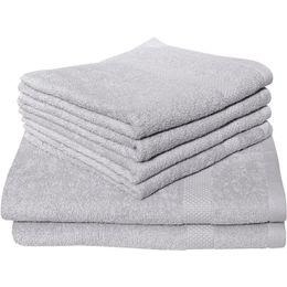 Handtuch Set Dyckhoff, silber, Frottier, Obermaterial: 100% Baumwolle, Handtuch-Sets, "Planet", 4 Handt&uuml;cher (50x100cm), 2 Duscht&uuml;cher (70x140cm)