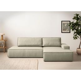 Ecksofa Home Affaire, B:275cm H:85cm T:167cm, grün, 100% Polyester, Wohnzimmer, Sofas, "SHERWOOD, Schlafsofa in L-Form offen (275cm), Cord,