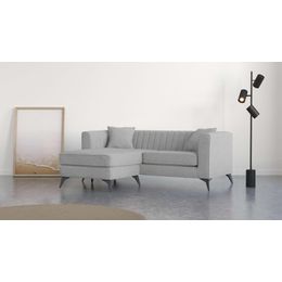 Ecksofa Home Affaire, B:201cm H:74cm T:162cm, grau, 100% Polyester, Wohnzimmer, Sofas, "MATTHEW L-Form ideal f&uuml;r kleine R&auml;ume, Ma&szlig;e B/T/H: 201/162/74