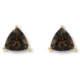ONE ELEMENT Damen Paar Ohrh&auml;nger "Rauchquarz Ohrringe Ohrstecker aus 333 Gelbgold", Damen, Gelbgold 333 Gold, gold, Gelbgold 333, Gold, Ohrringe,