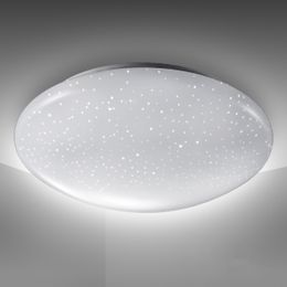 B.K.LICHT LED Deckenleuchte "Astro", 1, Ø 29cm H: 9,5cm, weiß, Wohnzimmer, Leuchten, LED Deckenlampe 12W 1200lm 4.000K Sternenlicht IP20 Ø 280mm