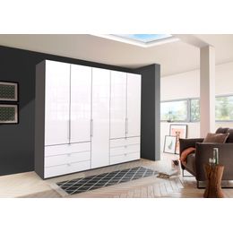Falttürenschrank Wiemann, B:250cm H:216cm T:58cm, weiß, Schränke, "Loft, Kleiderschrank, Schrank, Wäscheschrank, mit Glasfront", inkl. gepämpften