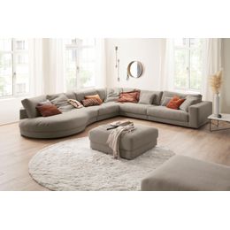 Ecksofa 3C CANDY, B:395cm H:86cm T:225cm, beige, 100% Polyester, Wohnzimmer, Sofas, "Enisa II, bequem und komfortabel, Mega Familiensofa, L-Form",