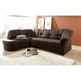 Ecksofa DOMO collection, B:241cm H:84cm T:178cm, braun, Kunstleder SOFTLUX;Luxus-Microfaser (100% Polyester);Struktur ( 90% Polyester, 10%
