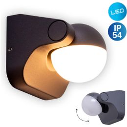 Näve LED Außen-Wandleuchte NÄVE, B:10,5cm H:8,9cm L:11,4cm, grau, Leuchten, "Pallas", schwenkbar anthrazit warmweißes Licht incl. LED IP 54