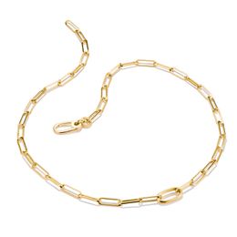 Thomas Sabo Damen Charm-Kette "Charm Club Connect: Paperclip mit einem Connect Link", 50, Silber 925 (recycelt), B: 16,5mm, gold, Silber 925