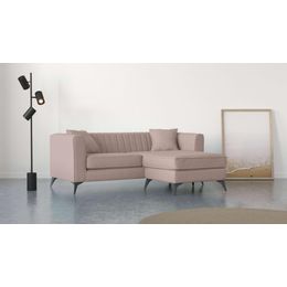 Ecksofa Home Affaire, B:201cm H:74cm T:162cm, beige, 100% Polyester, Wohnzimmer, Sofas, "MATTHEW L-Form ideal f&uuml;r kleine R&auml;ume, Ma&szlig;e B/T/H: