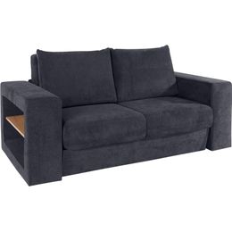 2,5-Sitzer, B:192cm H:96cm T:107cm, blau, LOOKS by Wolfgang Joop, Sofas, "Looksvb", Verwandlungssofa: aus Sofa wird Sofa mit 2 Hockern, mit