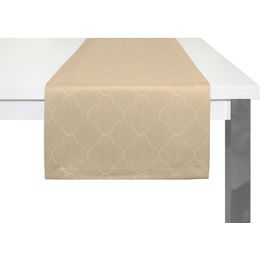 Tischl&auml;ufer Adam, B:50cm L:150cm, beige, Baumwolle, Tischdecken, "Indian Cortezada Light"