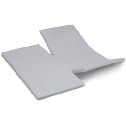 Spannbettlaken Cinderella, B:200cm L:210cm, grau, Satin, Obermaterial: 100% Baumwolle, Bettlaken, "Satin Split Sundays", f&uuml;r Topper bis 15 cm H&ouml;he
