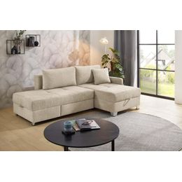 Jockenhöfer Ecksofa, B:232cm T:100cm, beige, JOCKENHÖFER GRUPPE, Korpus: 100% Polyester;Kissen: 100% Polyester, Wohnzimmer, Sofas, "Lemberg,
