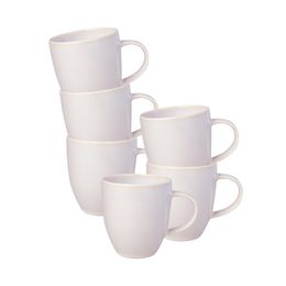 Becher "Kaffeebecher Crafted 358 ml 6er Set", 6 tlg., wei&szlig;, LIKE. BY VILLEROY & BOCH, Trinkgef&auml;&szlig;e