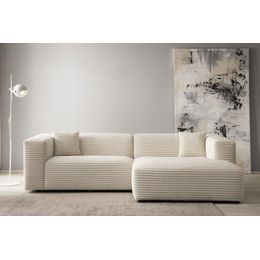 Ecksofa Home Affaire, B:267cm H:66cm T:163cm, beige, Wohnzimmer, Sofas, "BAKELS, L-Form in Cord oder Boucle-Stoff, moderne Couch", wahlweise