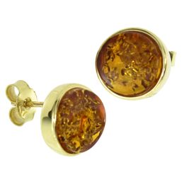 OSTSEE-SCHMUCK Damen Paar Ohrstecker "- Frouke 10 mm - Gold 333/000 - Bernstein", Gelbgold 333, gold, Gelbgold 333, Ohrringe