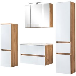 Badezimmer-Set Welltime, B:160cm H:200cm T:49cm, wei&szlig;, Kastenm&ouml;bel-Sets, "Horki", Breite 160 cm