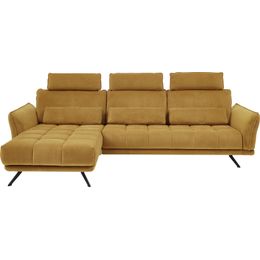 Ecksofa DIE PLANBAR, B:285cm H:84cm T:178cm, gelb, 100% Polyester, Wohnzimmer, Sofas, "MP-IN20041 L-Form", optional Sitztiefenverstellung und