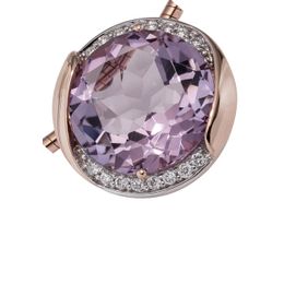 Jobo Damen Kettenanh&auml;nger "Anh&auml;nger mit Amethyst und 16 Diamanten", SI = kleine Einschl&uuml;sse, Diamanten Ros&eacute;gold 585, rosa, Diamanten, Ros&eacute;gold 585,