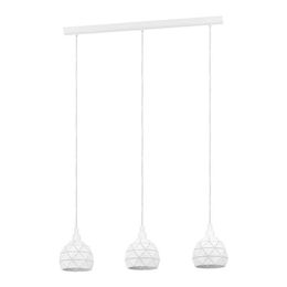 Eglo H&auml;ngeleuchte "ROCCAFORTE", 3, &Oslash; 17cm H: 110cm, 1 Stk., wei&szlig;, Esszimmer, Leuchten, H&auml;ngeleuchte - L75 x B17 x H110 cm - f&uuml;r Esszimmer, K&uuml;che,