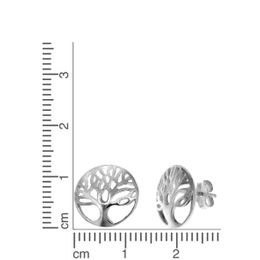 Firetti Damen Paar Ohrstecker "Schmuck Geschenk Silber 925 Ohrschmuck Lebensbaum", 12mm, Silber 925 (Sterlingsilber), silber, Silber 925