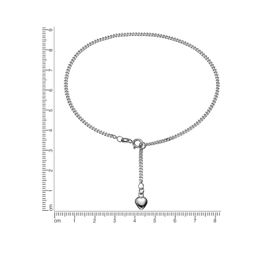 Firetti Damen Fu&szlig;kette mit Anh&auml;nger "Schmuck Geschenk Silber 925 K&ouml;rperschmuck Herz Flachpanzerkette", Silber 925 (Sterlingsilber), silber, Silber
