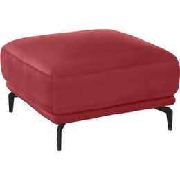 Hocker W.Schillig, B:71cm H:42cm T:71cm, rot, Wohnzimmer, Hocker, "montanaa", mit Metallf&uuml;&szlig;en in Schwarz pulverbeschichtet, Breite 71 cm