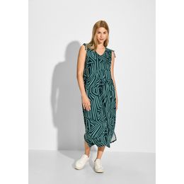 Cecil Damen Jerseykleid, gr&uuml;n, Gr. XXL, bedruckt, Stoff, 95% Livaeco Viscose, 5% Elasthan, Kleider, mit Taillierung