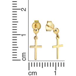 Firetti Damen Paar Ohrstecker "Schmuck Geschenk Gold 375 Ohrschmuck Kreuz", Gelbgold 375, gold, Gelbgold 375, Ohrringe