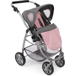 Bayer Chic 2000 CHIC2000 Kinder Kombi-Puppenwagen "Emotion All In 3in1, Grau-Rosa", bunt, Kunststoff, Metall, Stoff, B:67cm H:77cm T:67cm, Puppenwagen, inkl.