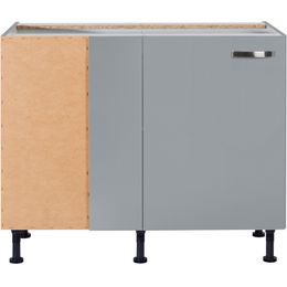 Eckunterschrank KOCHSTATION, B:100cm H:87cm T:58,4cm, grau, K&uuml;che, Schr&auml;nke, "KS-Cara"