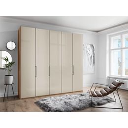 Drehtürenschrank Wiemann, B:246,3cm H:216cm T:58cm, braun, Floatglas, Holzwerkstoff, Schränke, "Monaco, Kleiderschrank, Schrank, Wäscheschrank, mit