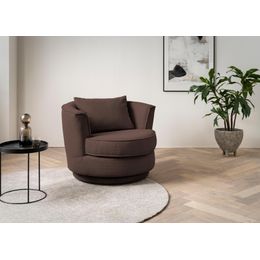 Drehsessel Home Affaire, B:95cm H:77cm T:95cm, braun, Wohnzimmer, Sessel, "MAISIE, Lese-Sessel, Love Seat", trendige Stoffe MEGA CORD und