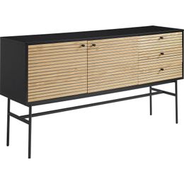Sideboard Salesfever, B:160cm H:85cm T:40cm, beige, Furnier, MDF, Metall, Wohnzimmer, Sideboards, "Torsby Chic Kommode f&uuml;r moderne Wohnwelten",