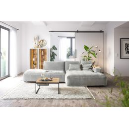 Ecksofa Musterring, B:330cm H:81cm T:190cm, grau, 100% Polyester, Wohnzimmer, Sofas, "Lucia", verschiedene Farben, gro&szlig;er Longchair mit Armlehne,