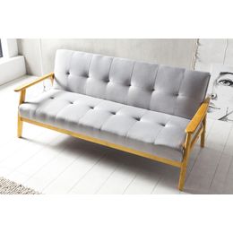 Schlafsofa Salesfever, B:190cm H:81cm T:85cm, grau, Webstoff (100% Polyester), Massivholz, Wohnzimmer, Sofas, "Skagen 3-Sitzer Sofa", Holzgestell