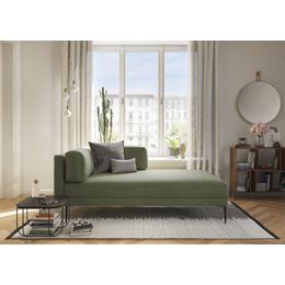 Recamiere Home Affaire, B:210cm H:89cm T:104cm, grün, Samtoptik (100% Polyester);Struktur fein (100% Polyester);Samtcord (92% Polyester, 8%