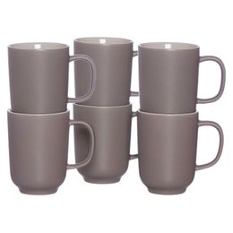 Ritzenhoff & Breker Becher "Kaffeebecher Jasper 285 ml 6er Set", grau, RITZENHOFF & BREKER, Trinkgef&auml;&szlig;e