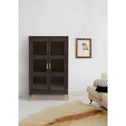 Vitrine WOODMAN, braun, Schr&auml;nke, "Parlan", mit zwei Glast&uuml;ren und Soft-Close-Funktion, Breite 148 cm, FSC