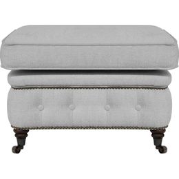 Polsterhocker Home Affaire, B:75cm H:50cm T:70cm, silber, 100% Polyester, Hocker, "Aarburg", passend zur Serie "Aarburg"