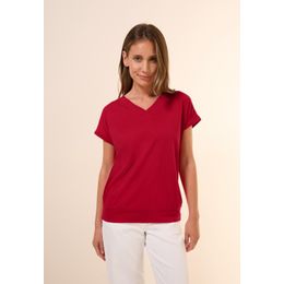 Cecil Damen T-Shirt, rot, Gr. XXL, unifarben, Web, 50% Baumwolle, 50% Modal, Shirts, im soften Baumwoll-Mix