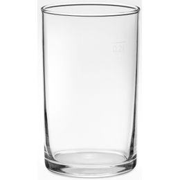 Van Well Bierglas "Altbierbecher", Ø 6cm x 10,5cm, 200ml, 12 Stk., transparent, Trinkgefäße, 0,2 L, geeicht, spülmaschinenfest, Gastronomiequalität,