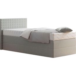 Boxspringbett, B:135cm L:210cm, grau, Westfalia Schlafkomfort, Bezug: 100% Polyester;Polsterwatte: 100% Polyester, Komplettbetten, mit Zierkissen,
